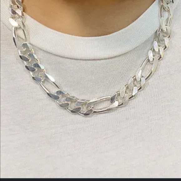 Accessories | Mens Thick Vintage Long Sterling Silver Figaro Chain ...